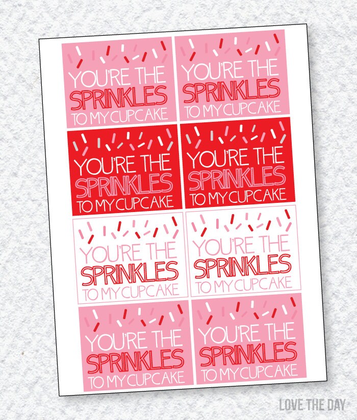 You're the Sprinkles to My Cupcakes Valentine Printable - Etsy