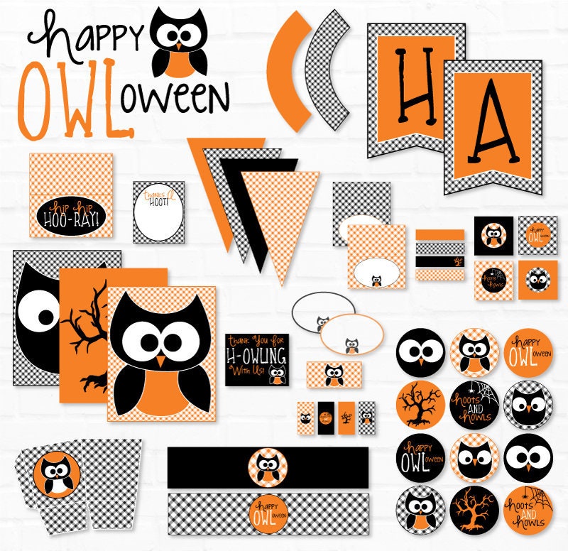 Hoots & Owl Halloween Party PRINTABLE INSTANT DOWNLOAD by | Etsy