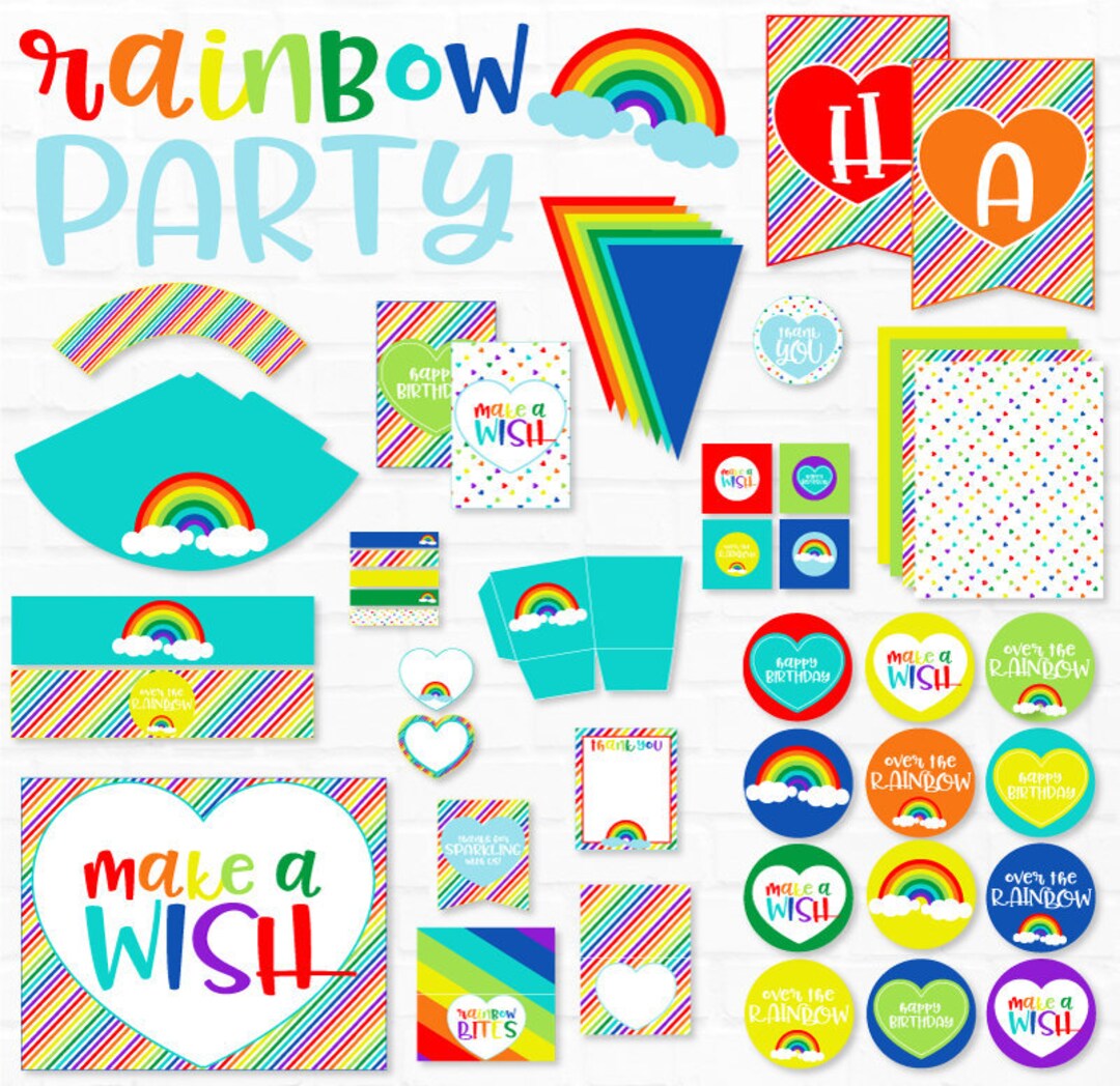 Rainbow Party PRINTABLES (INSTANT DOWNLOAD) by Lindi Haws of Love the ...