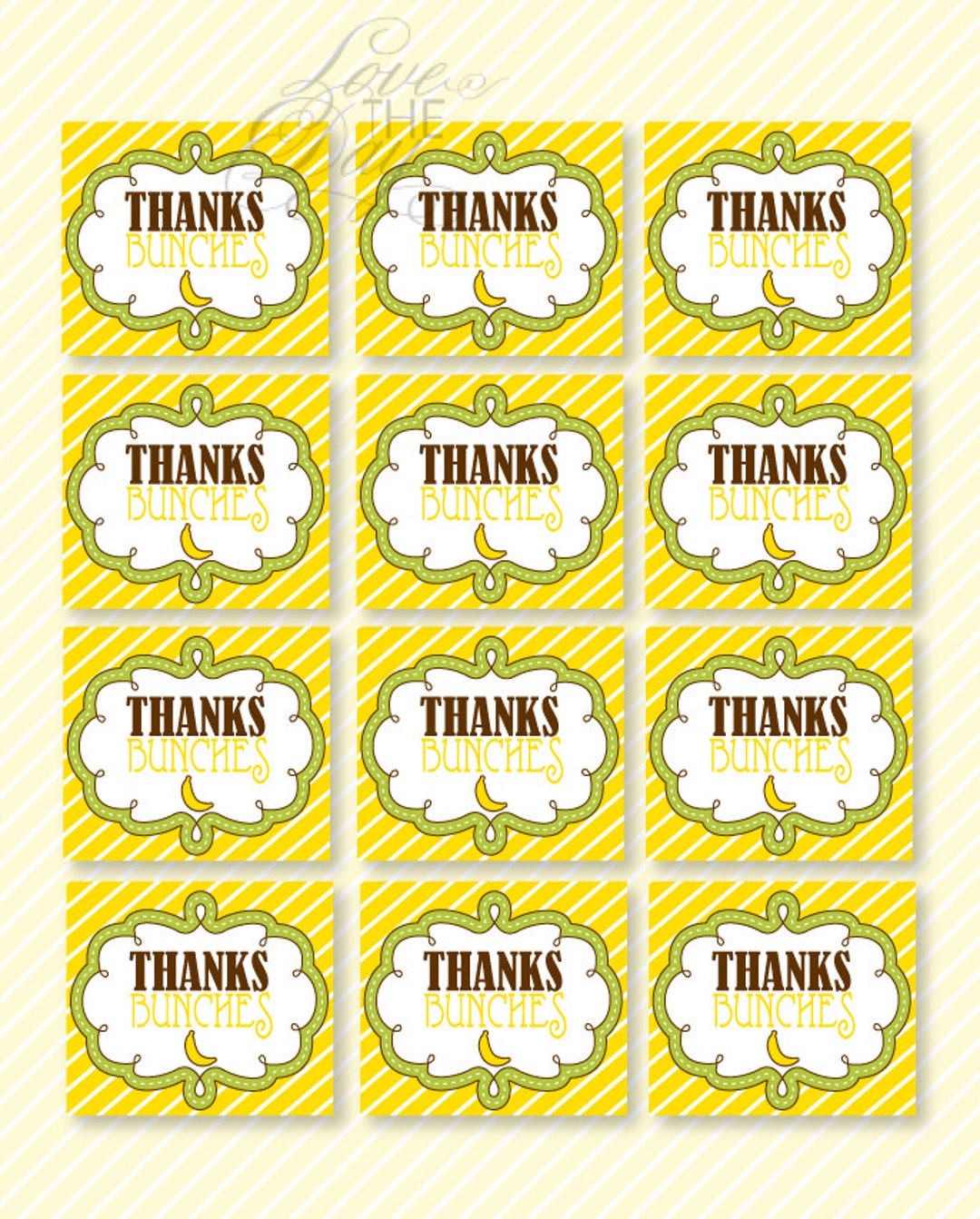 Monkey Party PRINTABLE Gift Tags INSTANT DOWNLOAD by Love the Day - Etsy