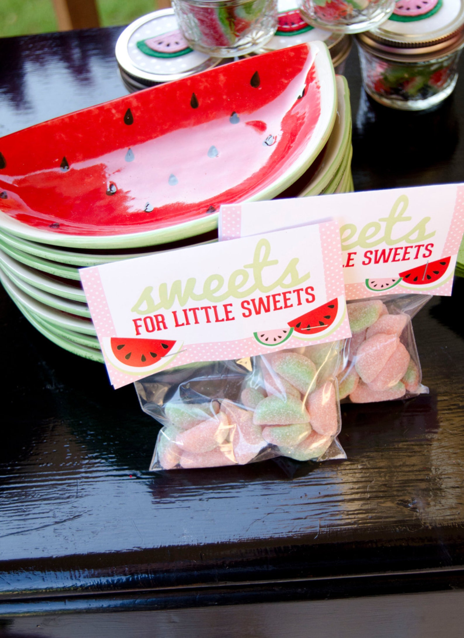 Red Watermelon Party PRINTABLE Fold Over Labels by Love the - Etsy