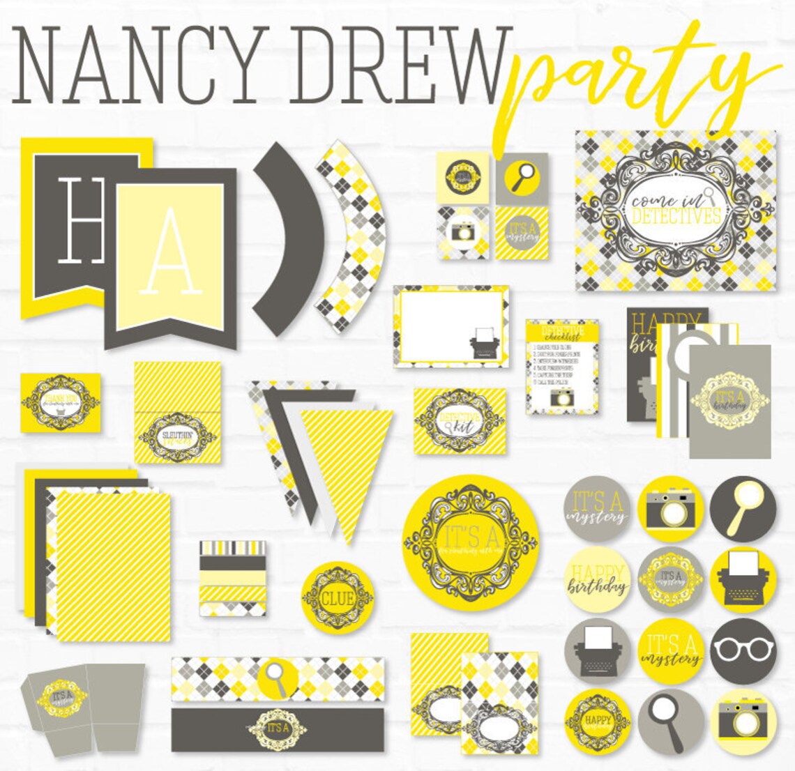 Nancy Drew Party PRINTABLES INSTANT DOWNLOAD by Love the Day - Etsy