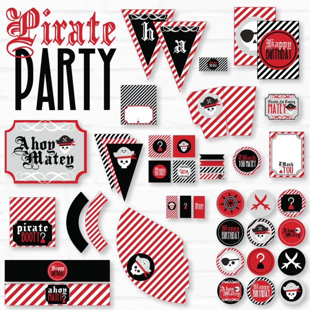 Pirate Party PRINTABLE Birthday by Love the Day - Etsy