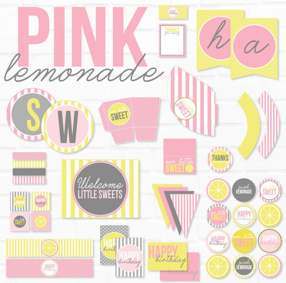 Pink Lemonade Party PRINTABLE Birthday (INSTANT DOWNLOAD) by Love The ...