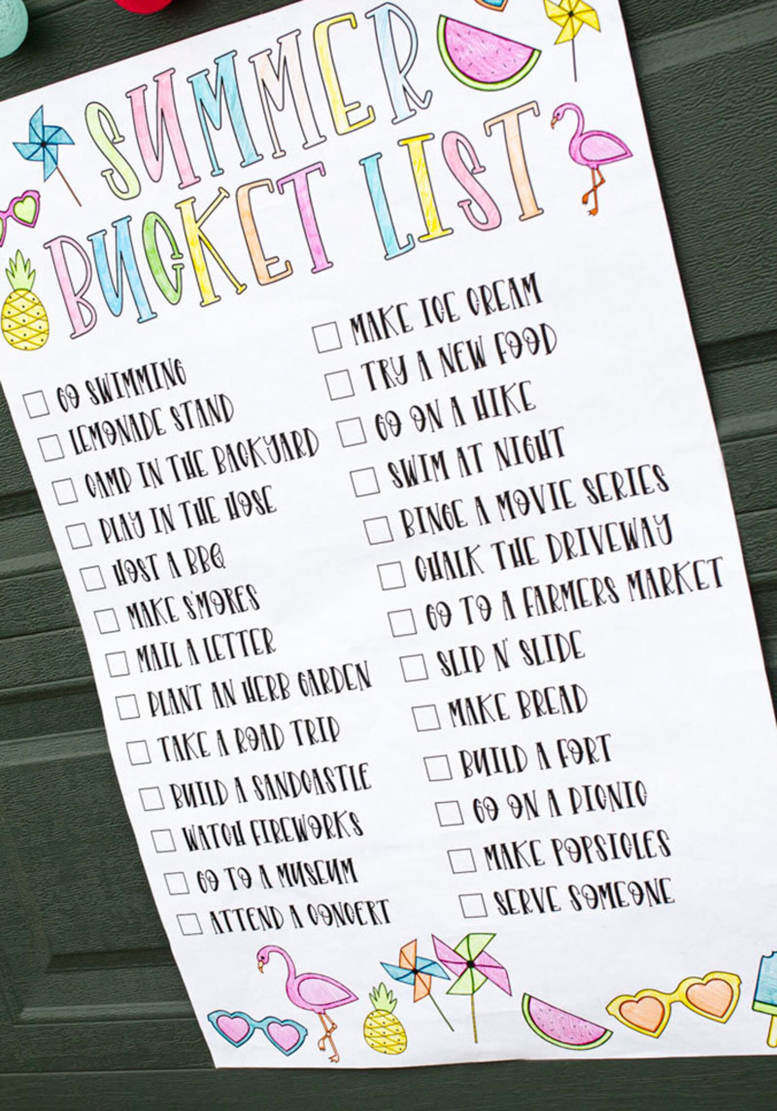 Summer Bucket List PRINTABLE Poster by Lindi Haws of Love the | Etsy