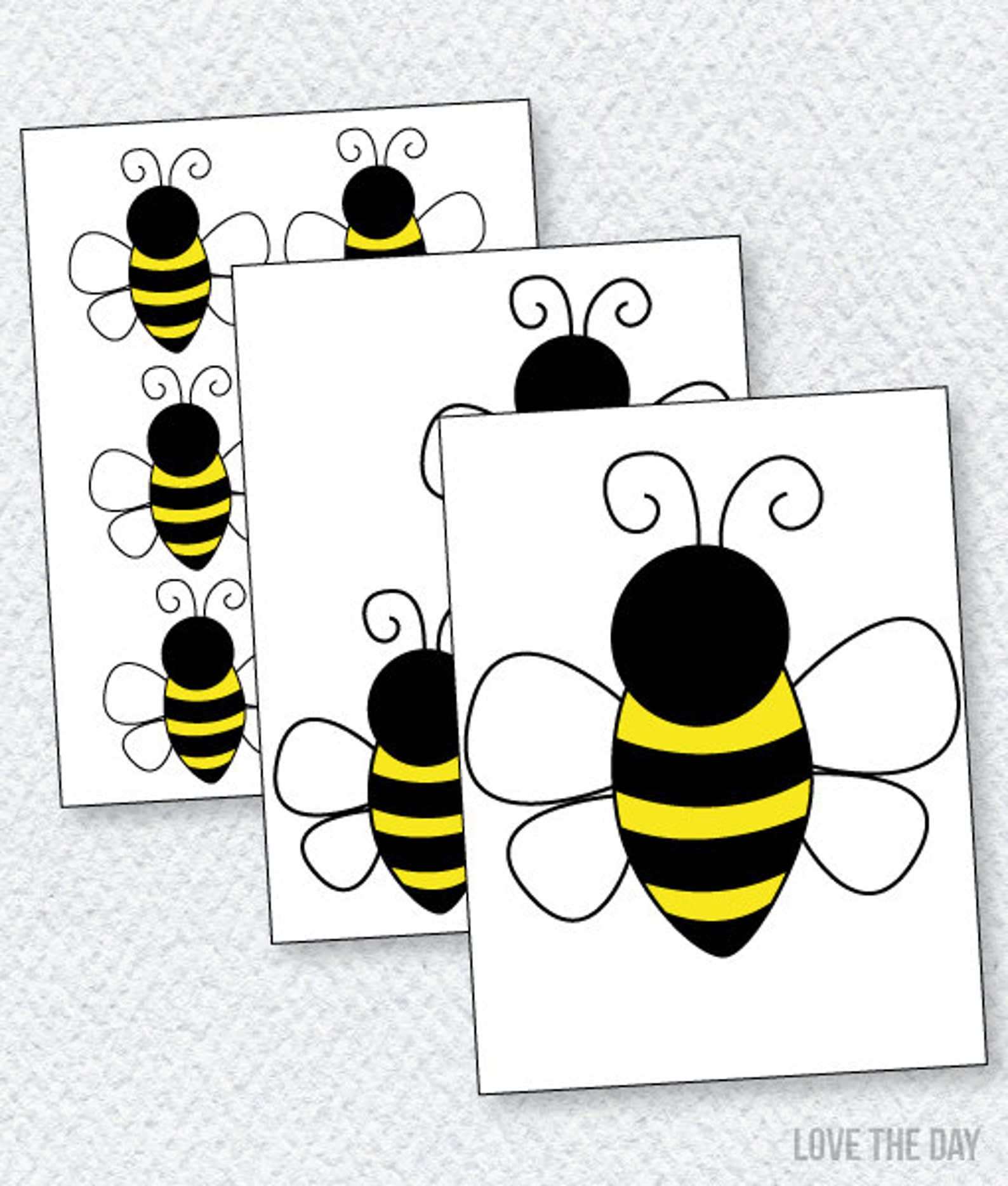 Bee Party PRINTABLE Bee Decals (INSTANT DOWNLOAD) by Love the Day - Etsy
