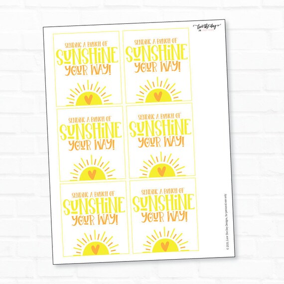Sunshine Box Tags PRINTABLE (Instant Download) by Lindi Haws of Love ...