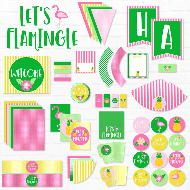 Flamingo Party PRINTABLES (INSTANT DOWNLOAD) by Lindi Haws of Love the ...
