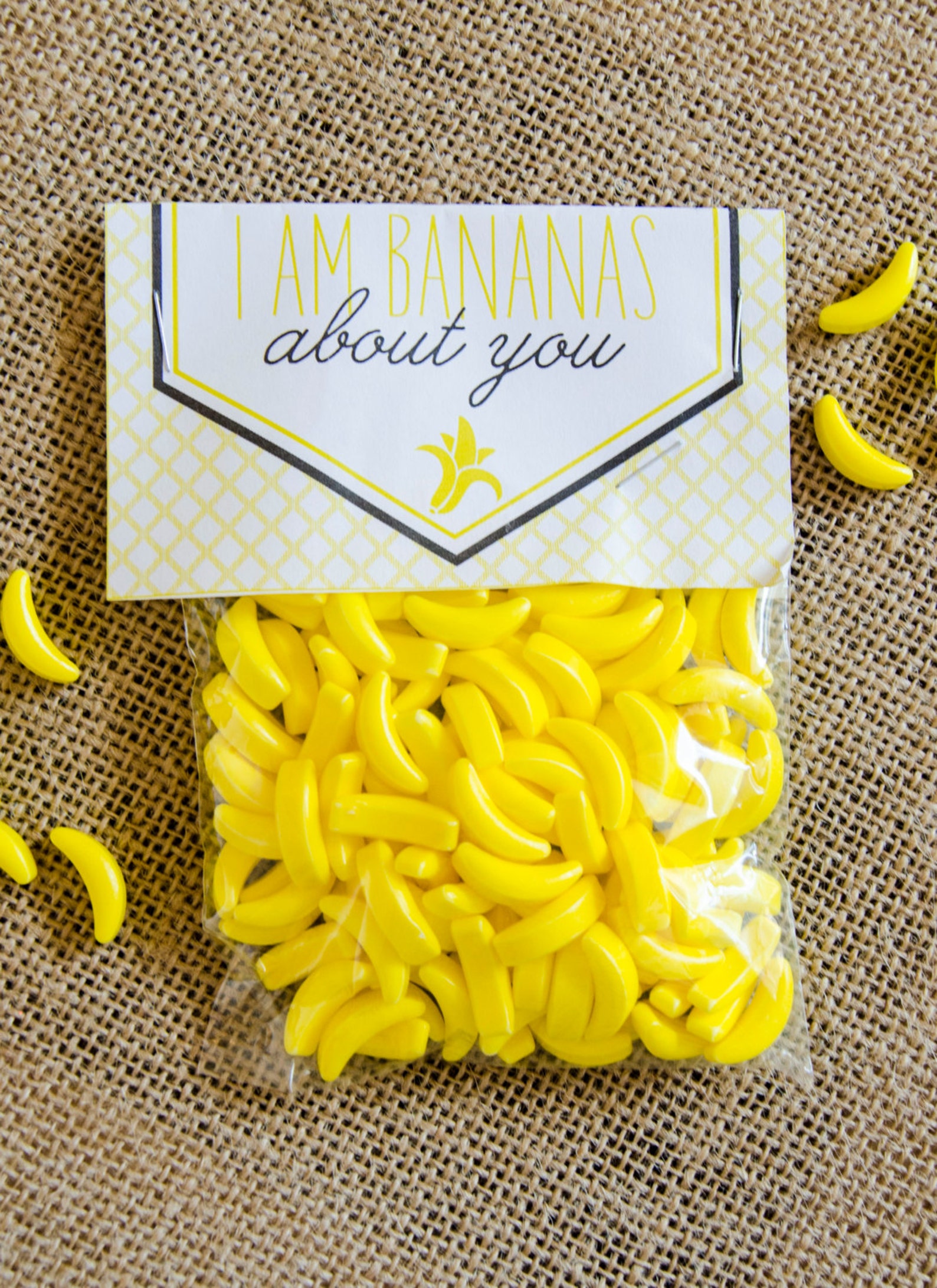 Valentine PRINTABLE Tag 'i'm Bananas About You' by - Etsy