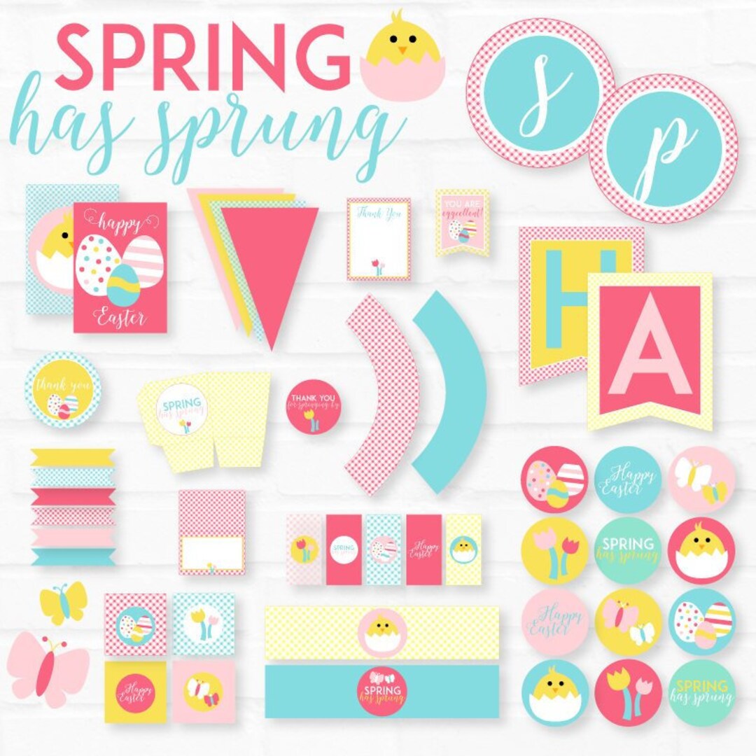Spring Printables for Your Easter Party (INSTANT DOWNLOAD) by Love the ...