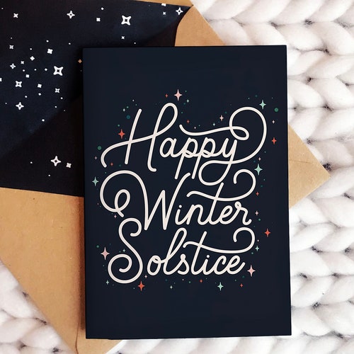 Happy Winter Solstice Full Moon Mandala Card - Etsy
