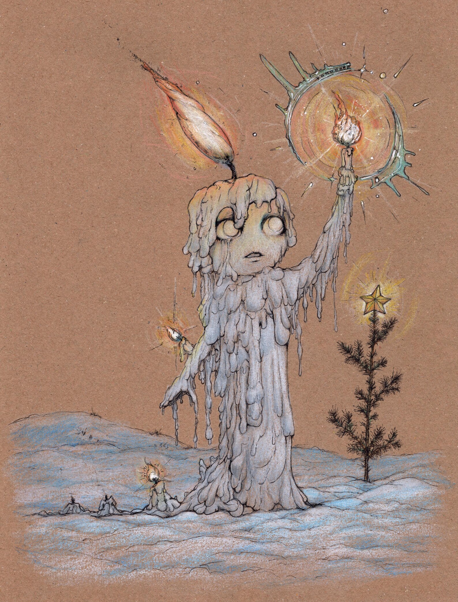 Original Traditional Colored Pencil Ink Art Be the Light - Etsy