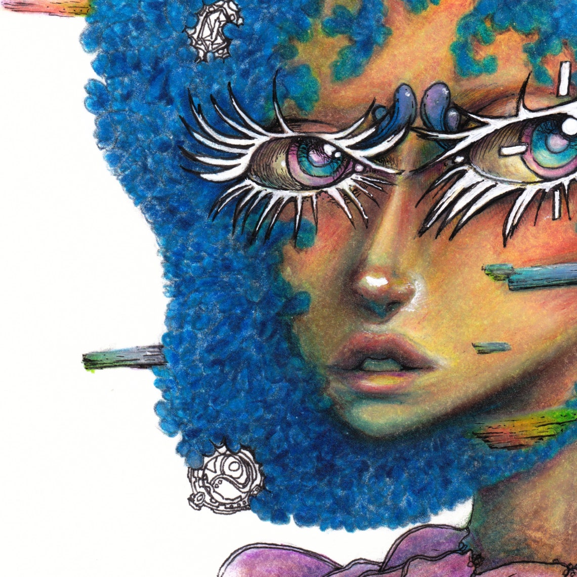 Original Colored Pencil Traditional Art Piece Radiate - Etsy