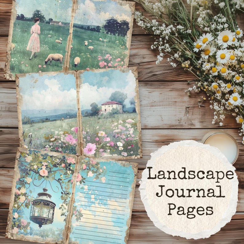 French Countryside Junk Journal Kit – Lavender & Wildflower Ephemera ...