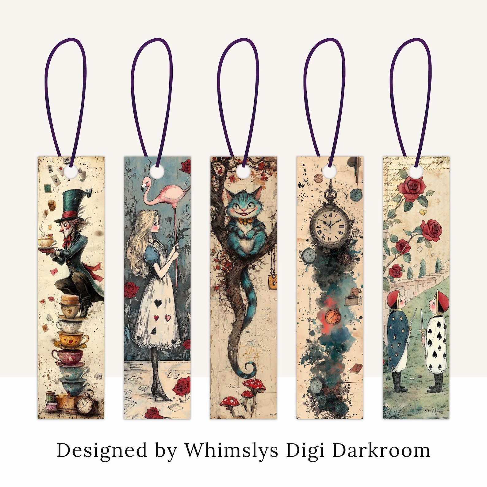 Alice in Wonderland Bookmarks - 10 Alice in Wonderland Bookmarks Junk ...