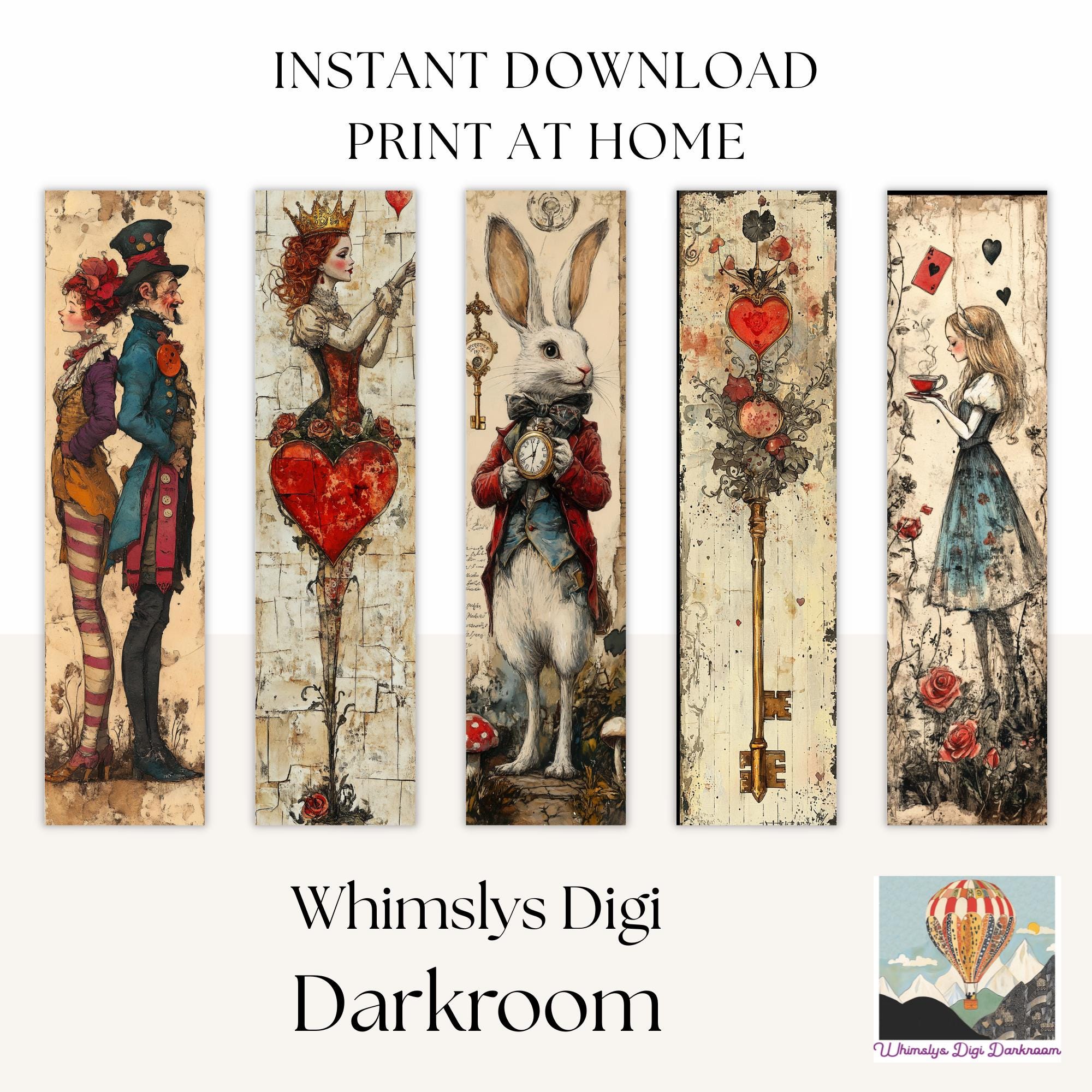 Alice in Wonderland Bookmarks - 10 Alice in Wonderland Bookmarks Junk ...