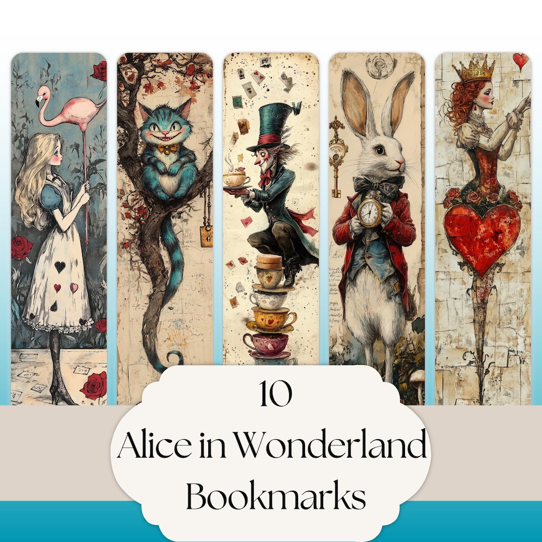 Alice in Wonderland Bookmarks - 10 Alice in Wonderland Bookmarks Junk ...