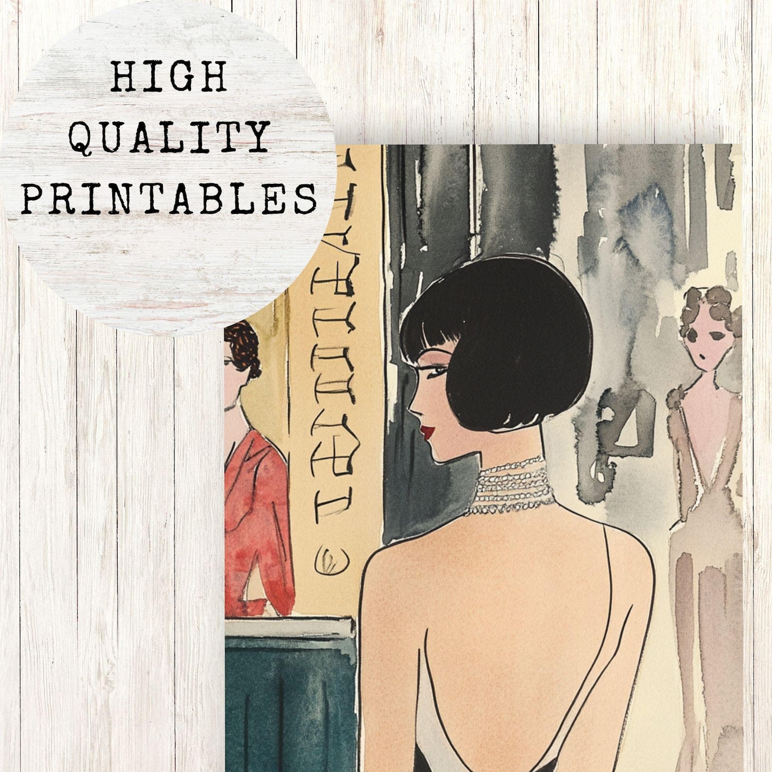 1920s Fashion Bookmarks - Printable Flapper Style Ephemera (digital ...