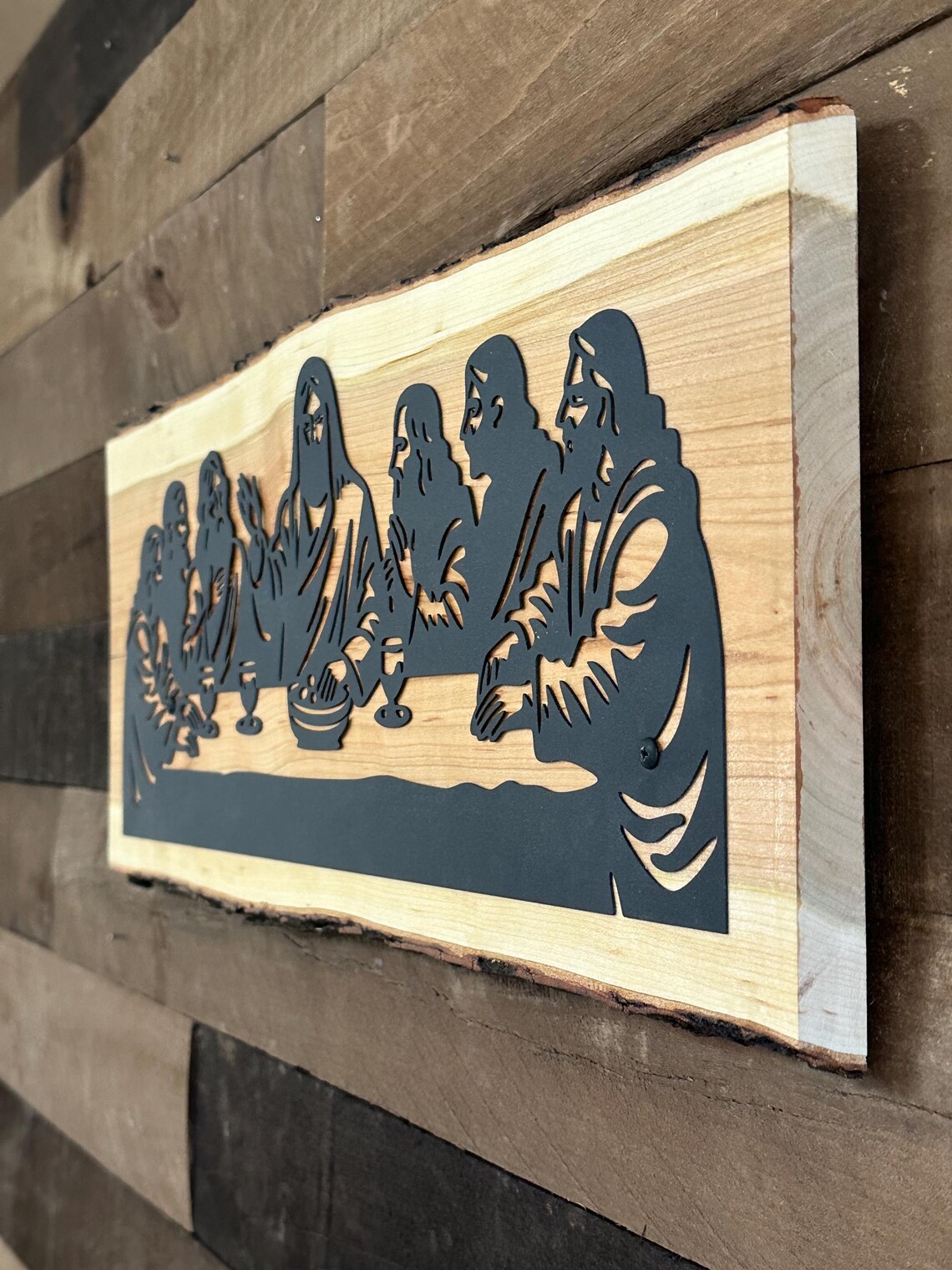 Religious Wall Art Last Supper Display Black Metal Accent Home Decor ...