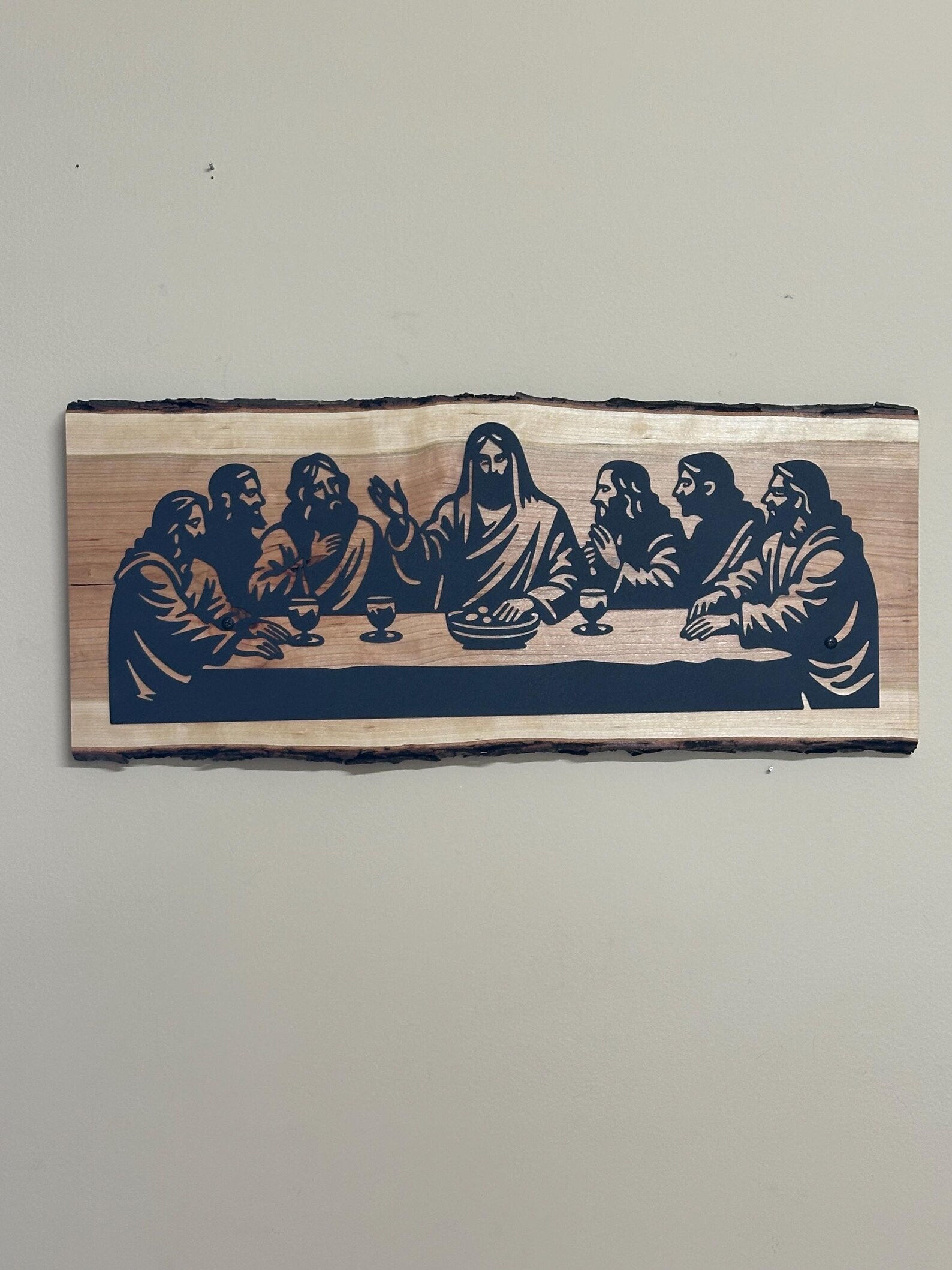 Religious Wall Art Last Supper Display Black Metal Accent Home Decor ...