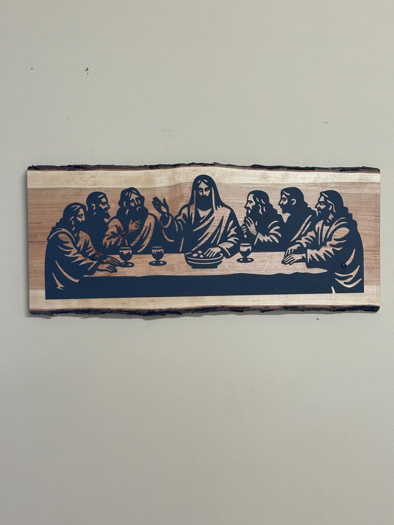 Religious Wall Art Last Supper Display Black Metal Accent Home Decor ...