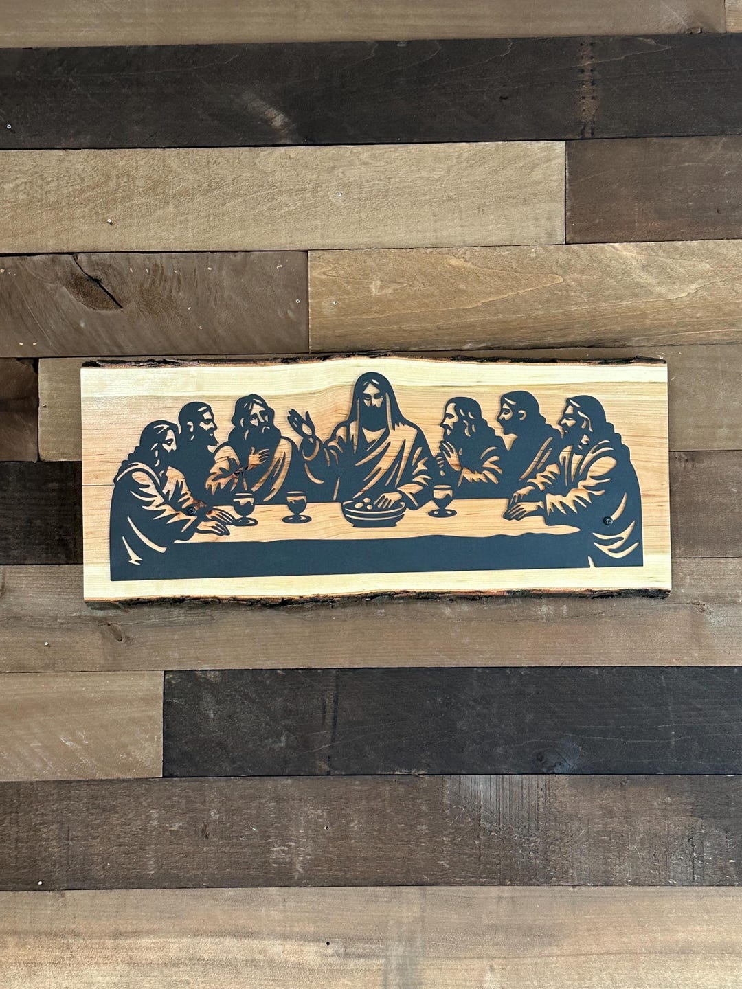 Religious Wall Art Last Supper Display Black Metal Accent Home Decor ...