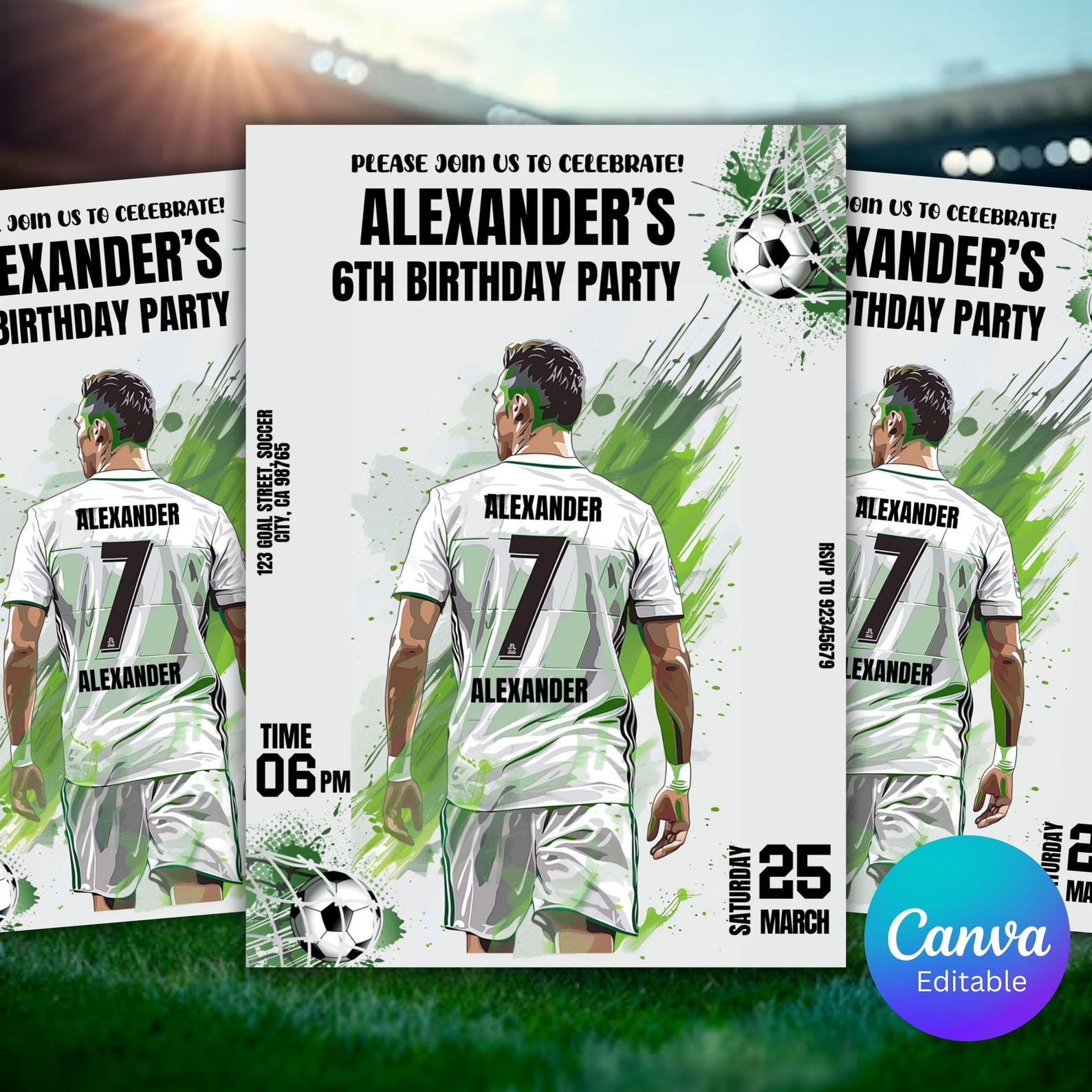 Cristiano Ronaldo Birthday Invitation | Made to Order Customizable ...