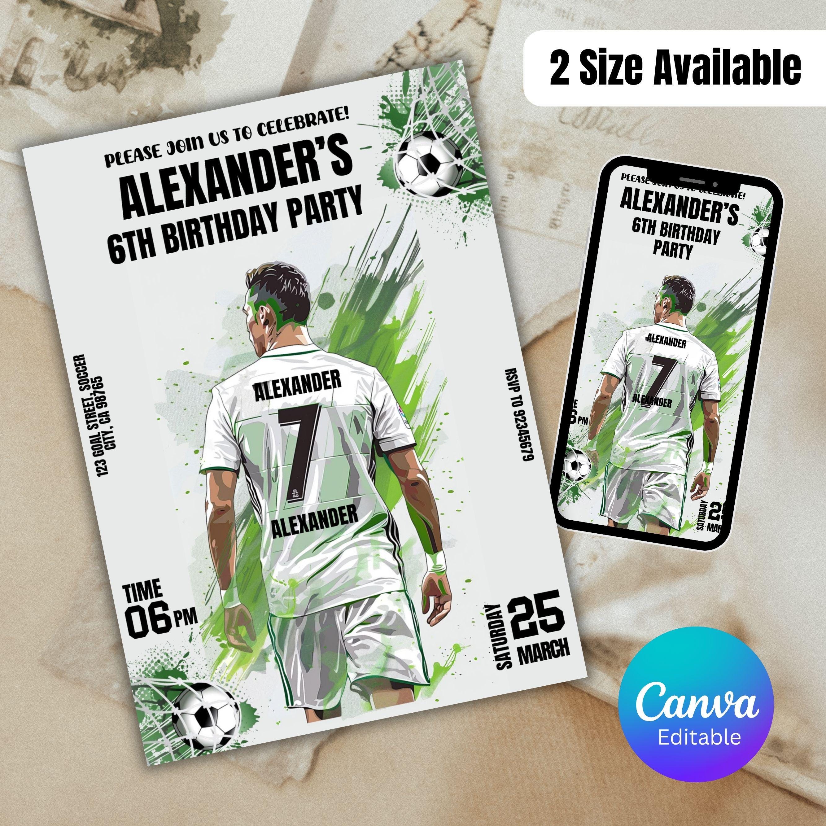 Cristiano Ronaldo Birthday Invitation | Made to Order Customizable ...