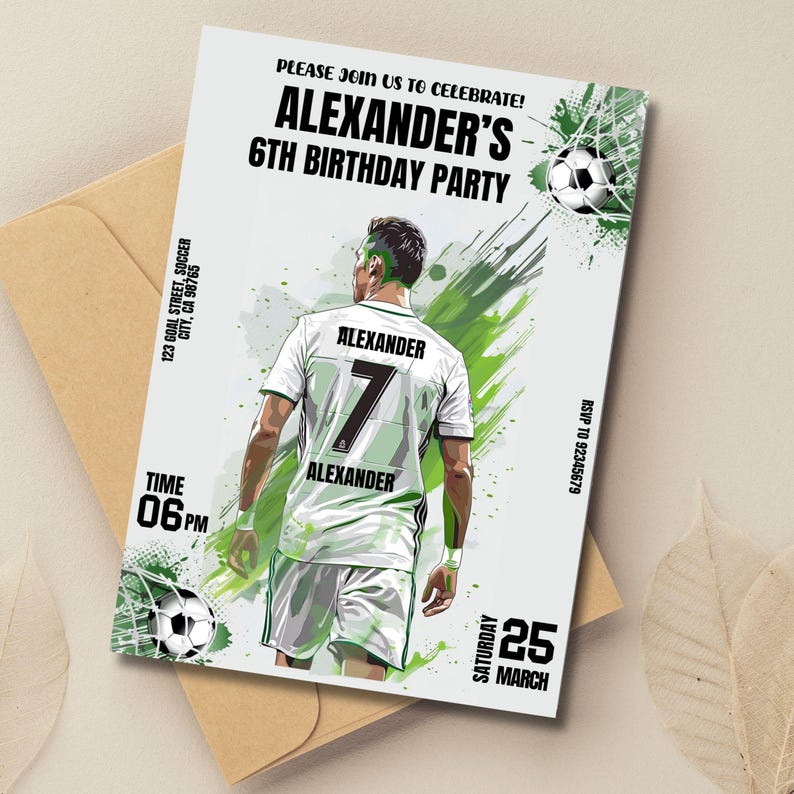 Ronaldo Birthday Invitation, CR7 Invitation, Editable Ronaldo ...
