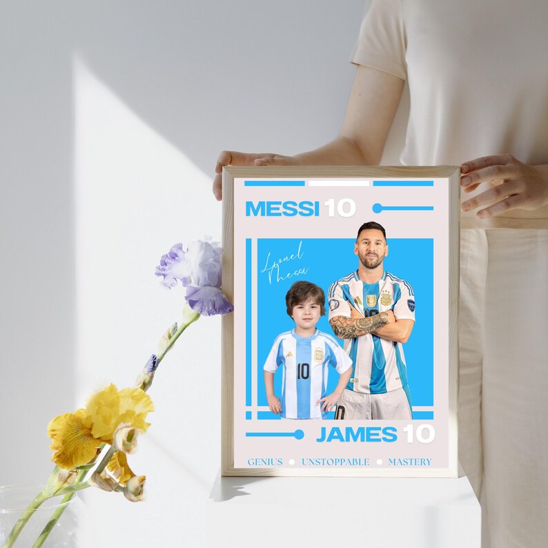 Personalized Lionel Messi Poster With My Photo to Print in A3 Size ...