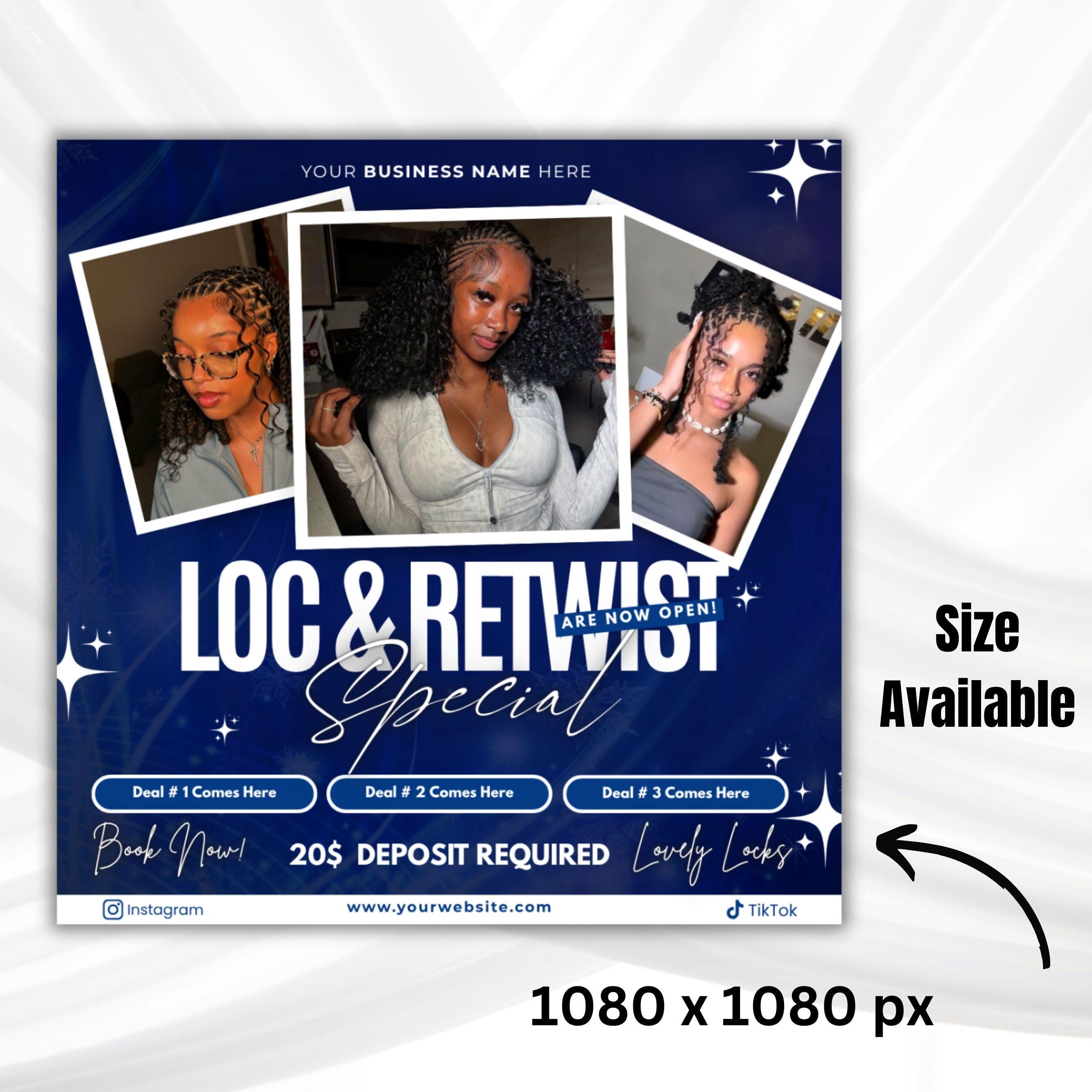 Locs Specials Flyer, Party Flyer, Booking Flyer, Hair Flyer, Braid ...