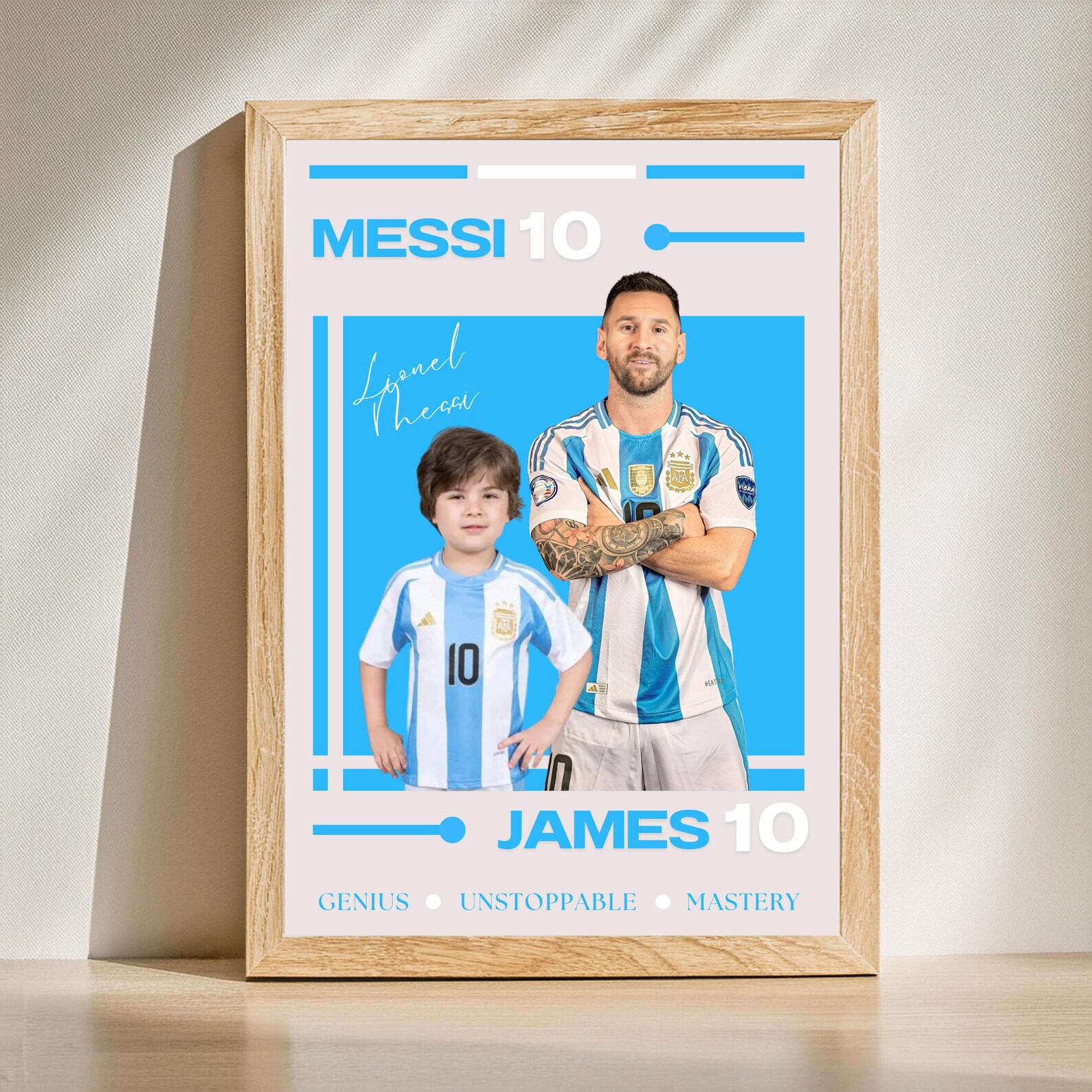 Personalized Lionel Messi Poster With My Photo to Print in A3 Size ...