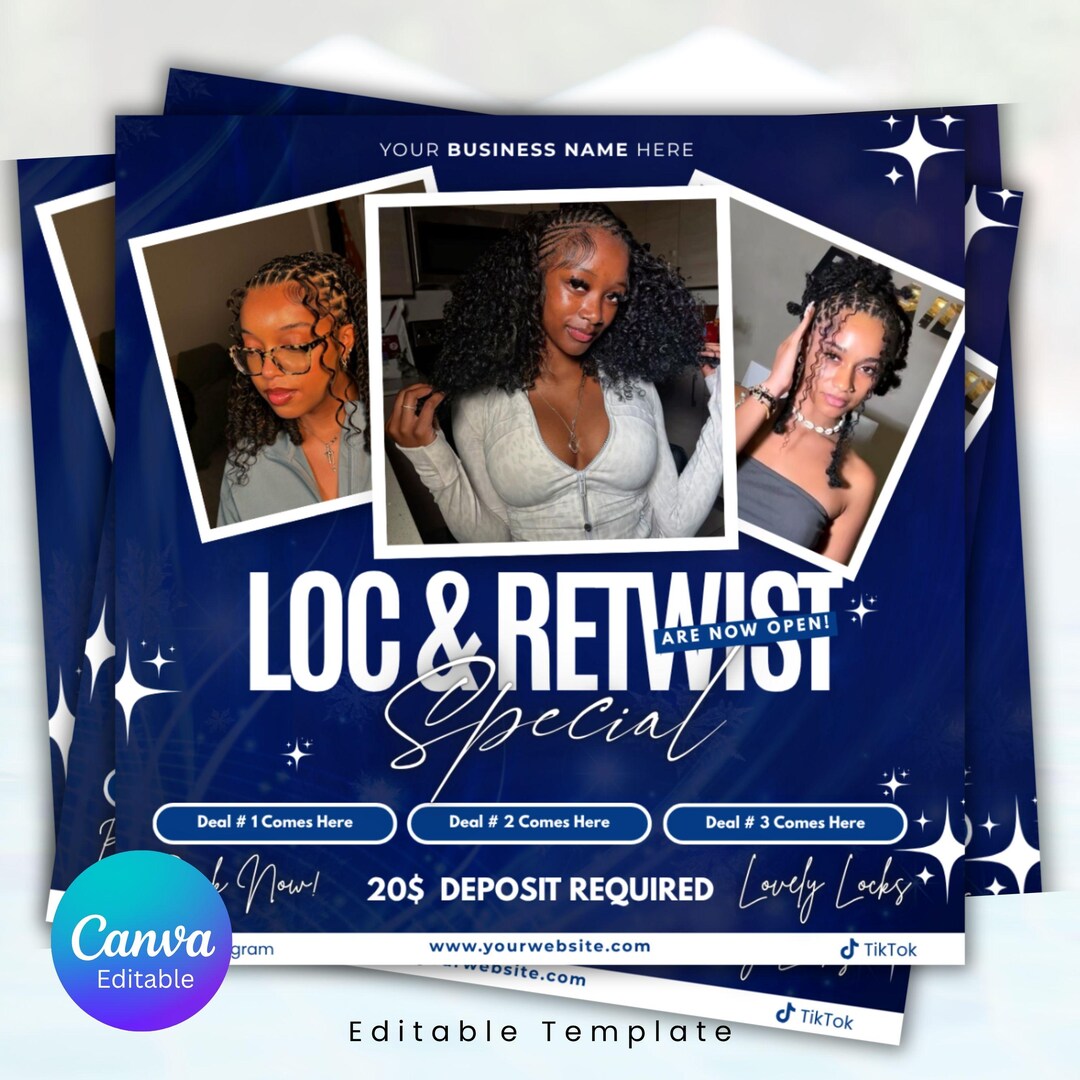 Locs Specials Flyer, Party Flyer, Booking Flyer, Hair Flyer, Braid ...