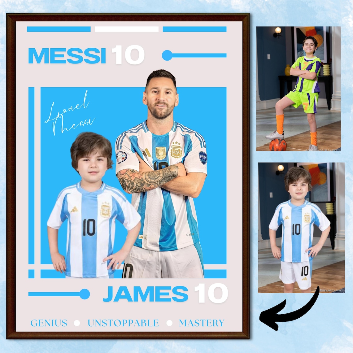 Personalized Lionel Messi Poster With My Photo to Print in A3 Size ...