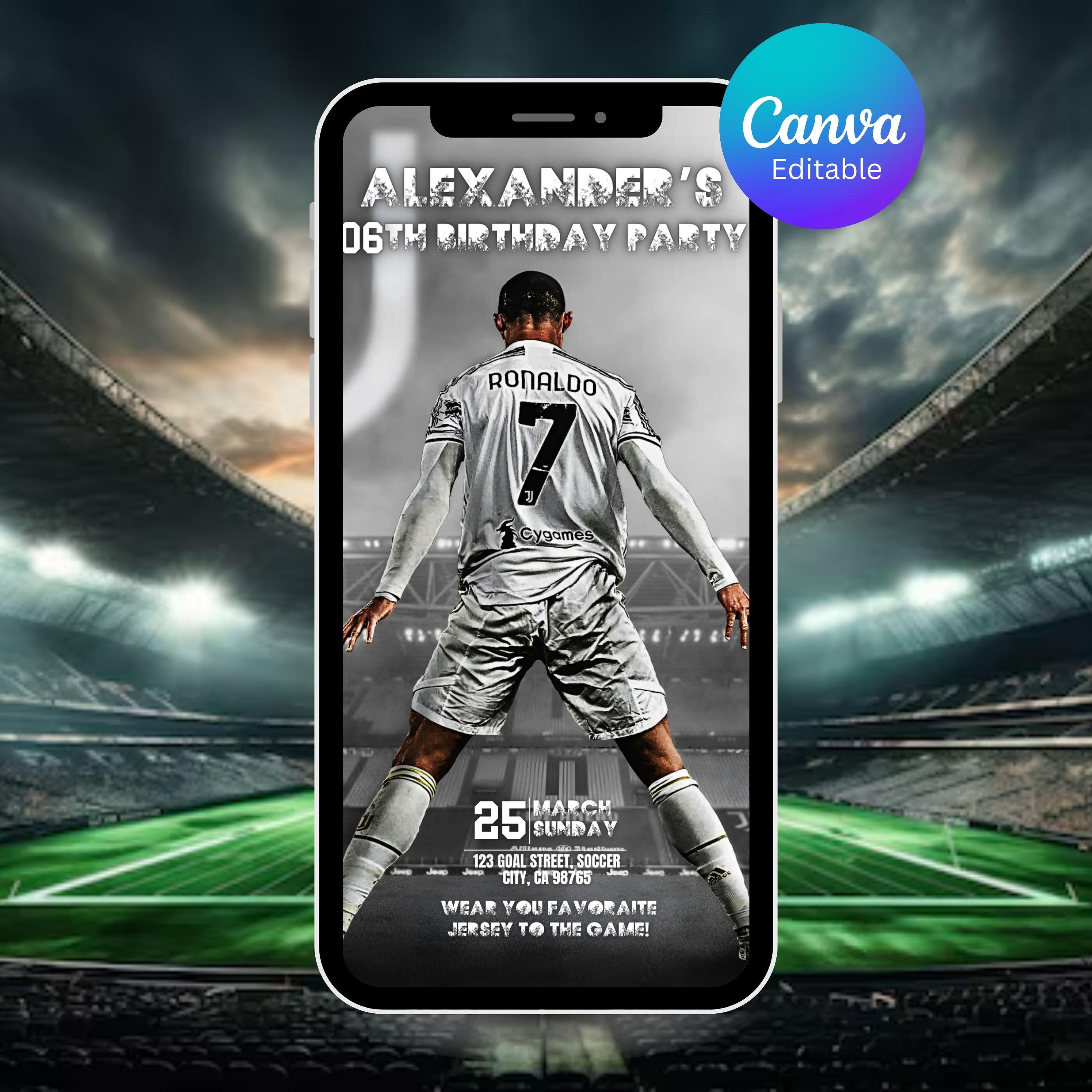 Cristiano Ronaldo Birthday Invitation | Made to Order Customizable ...