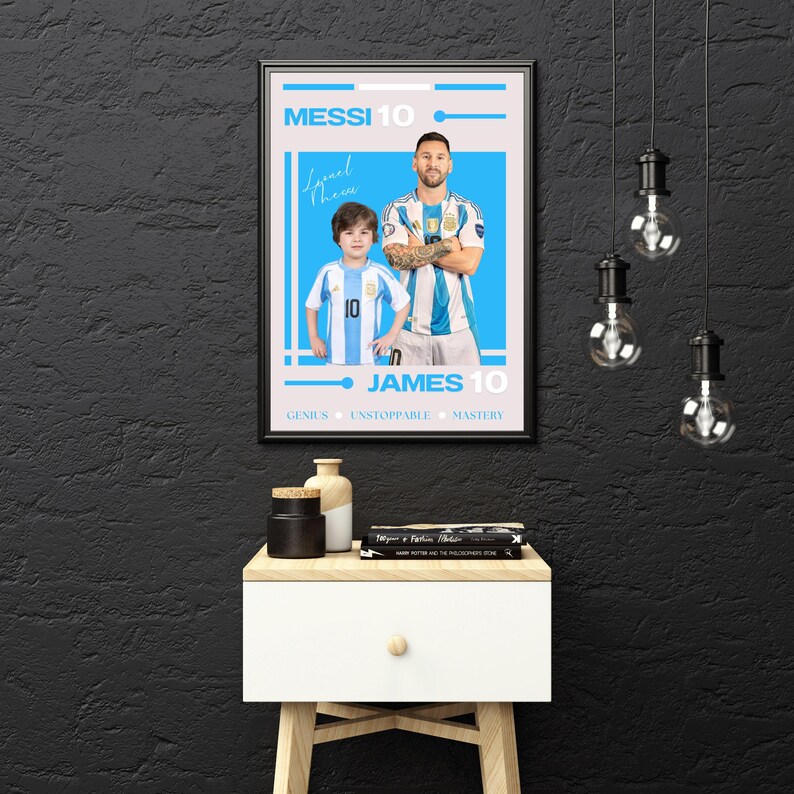 Personalized Lionel Messi Poster With My Photo to Print in A3 Size ...
