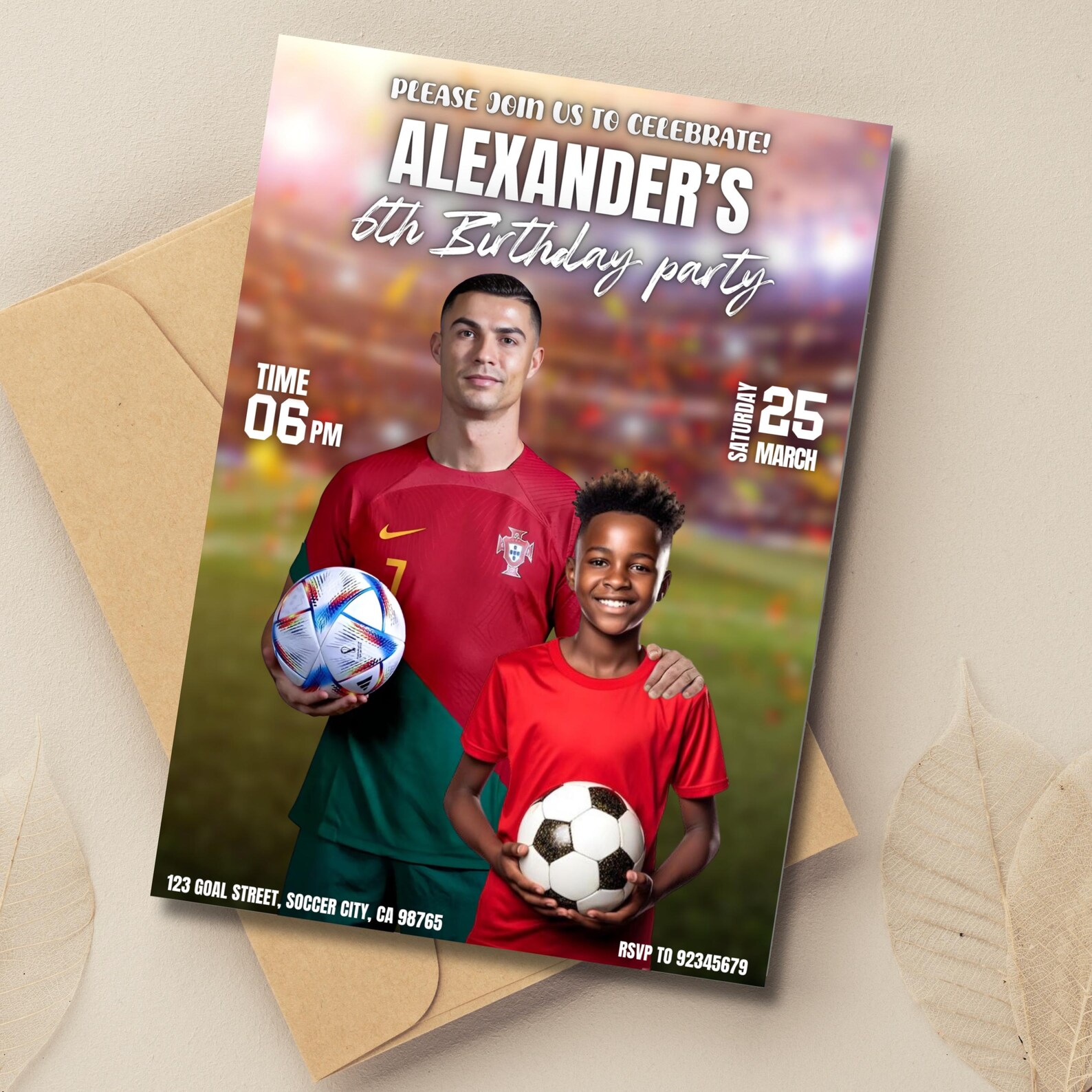 Cristiano Ronaldo Birthday Invitation | Made to Order Customizable ...