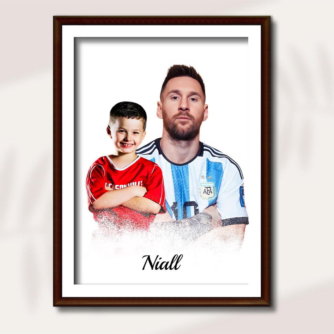 Personalized Lionel Messi Poster With My Photo to Print in A3 Size ...