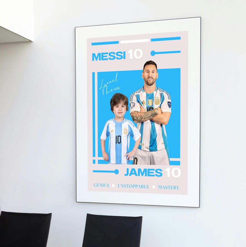 Personalized Lionel Messi Poster With My Photo to Print in A3 Size ...