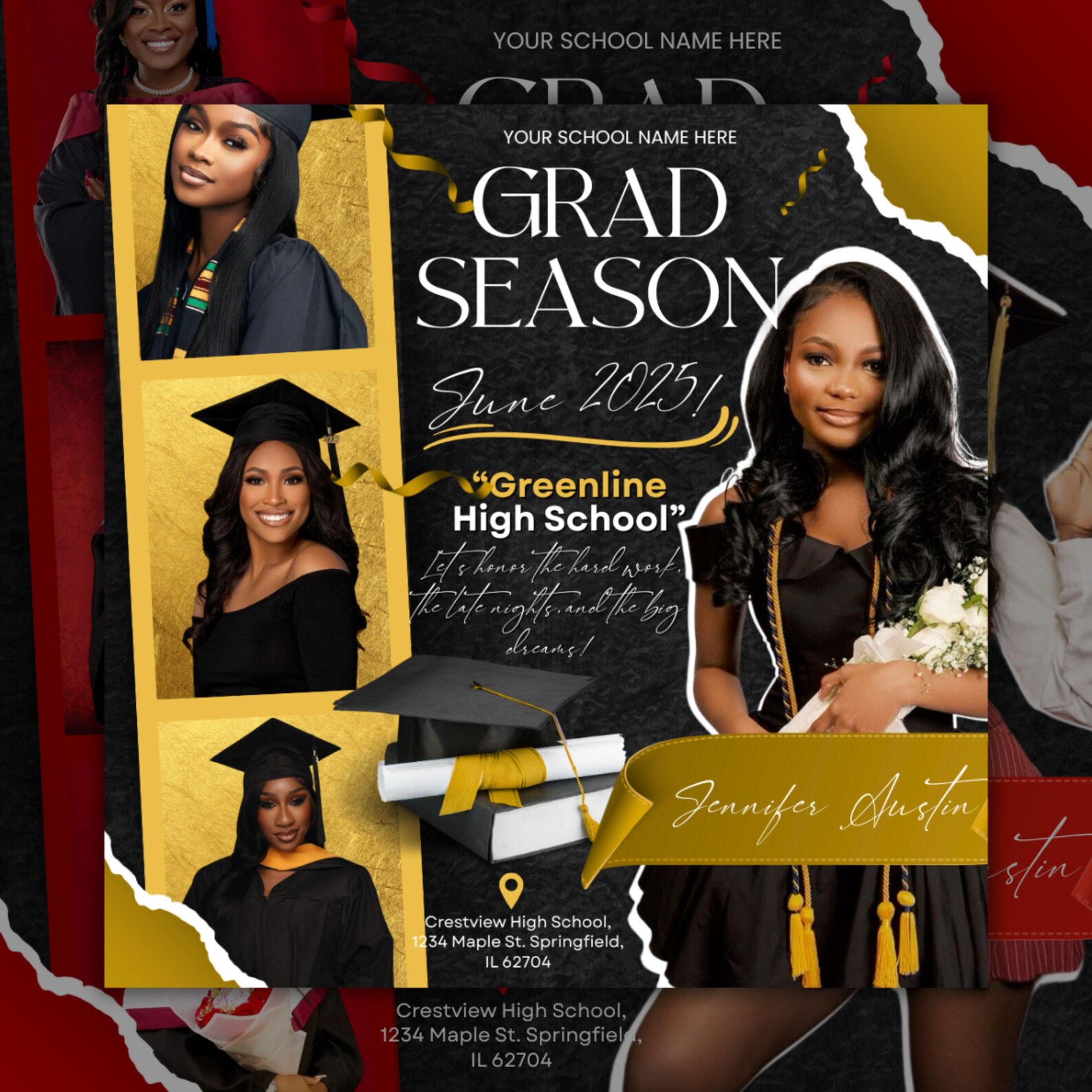 Graduate Flyer, Graduation Party Flyer, Graduation Invitation, College ...