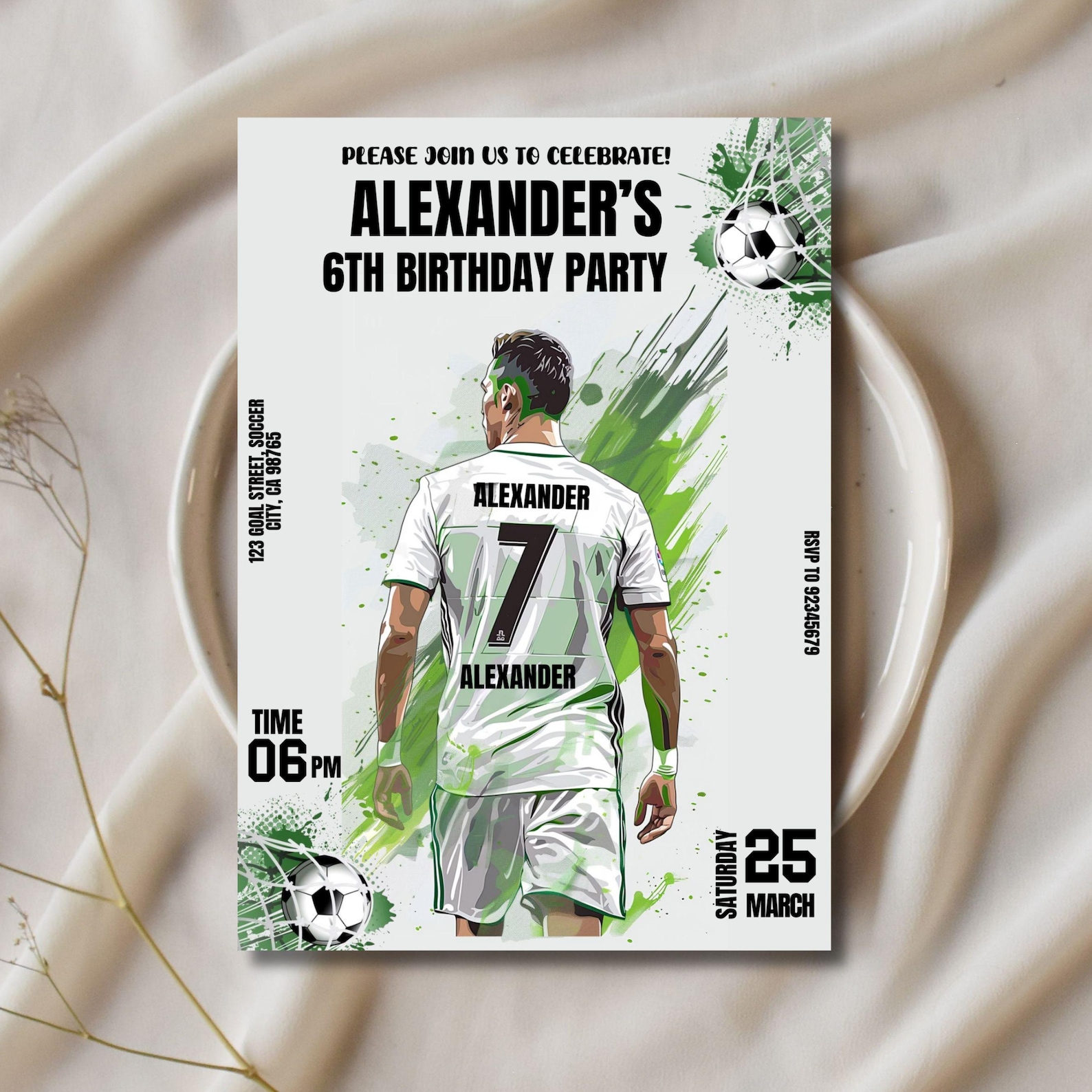 Cristiano Ronaldo Birthday Invitation | Made to Order Customizable ...