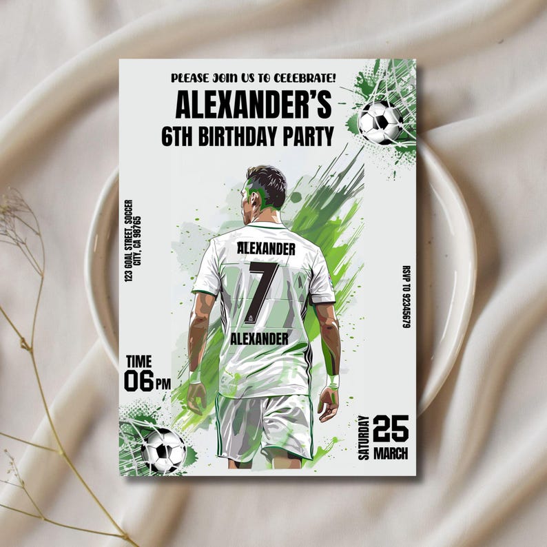 Cristiano Ronaldo Birthday Invitation | Made to Order Customizable ...