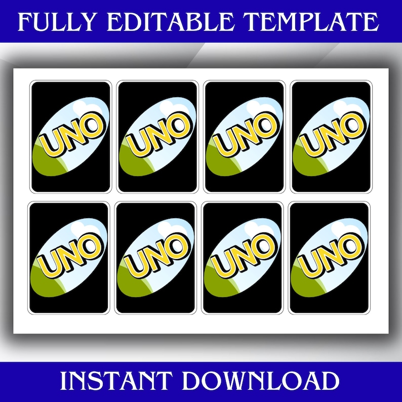 Uno Card Template Editable Canva Playing Card Template Printable Blank ...