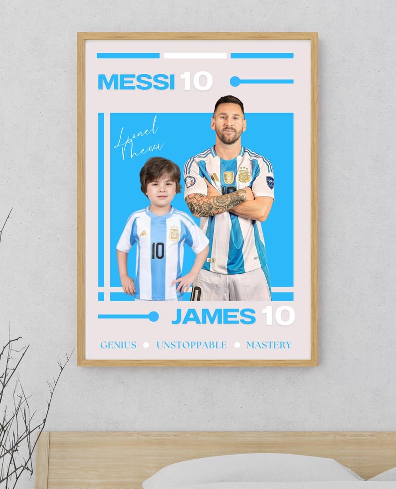 Personalized Lionel Messi Poster With My Photo to Print in A3 Size ...