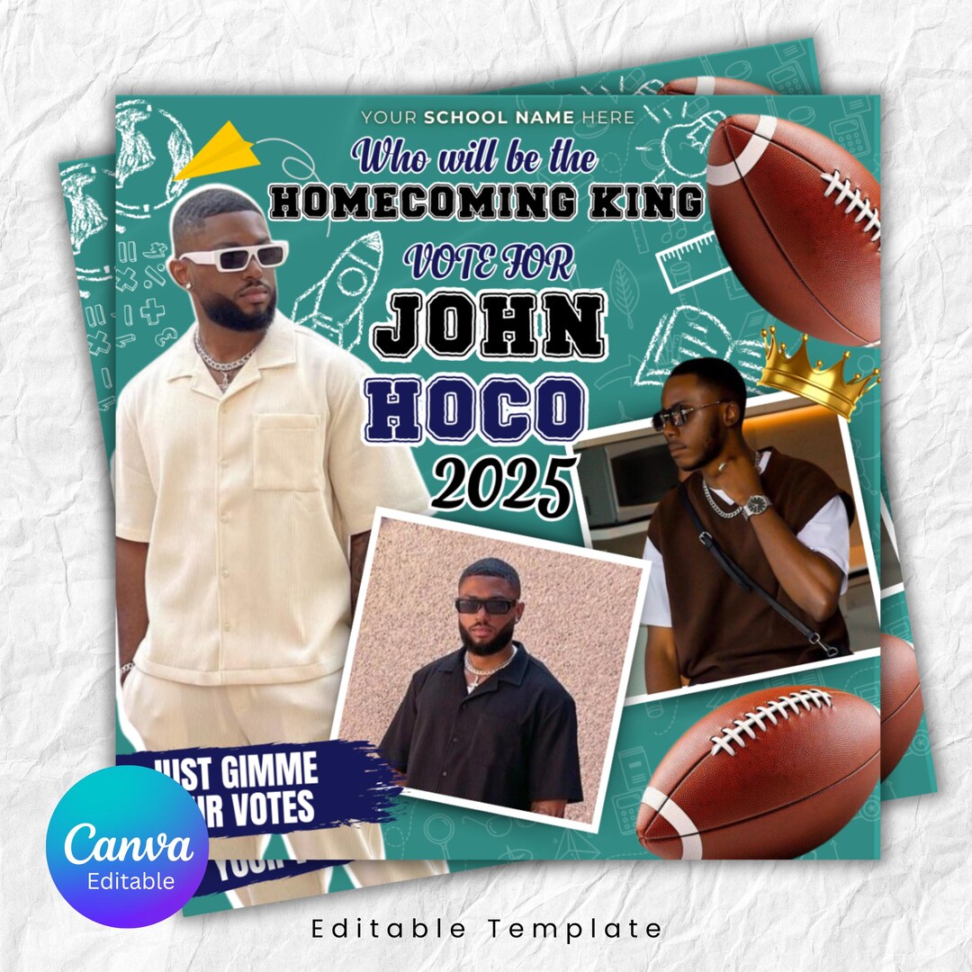Homecoming King Flyer, Homecoming Queen Flyer, Homecoming Campaign ...