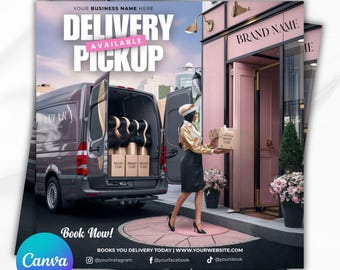 DIY Delivery & Pickup Flyer, Delivery Service Flyer, Pickup Service ...