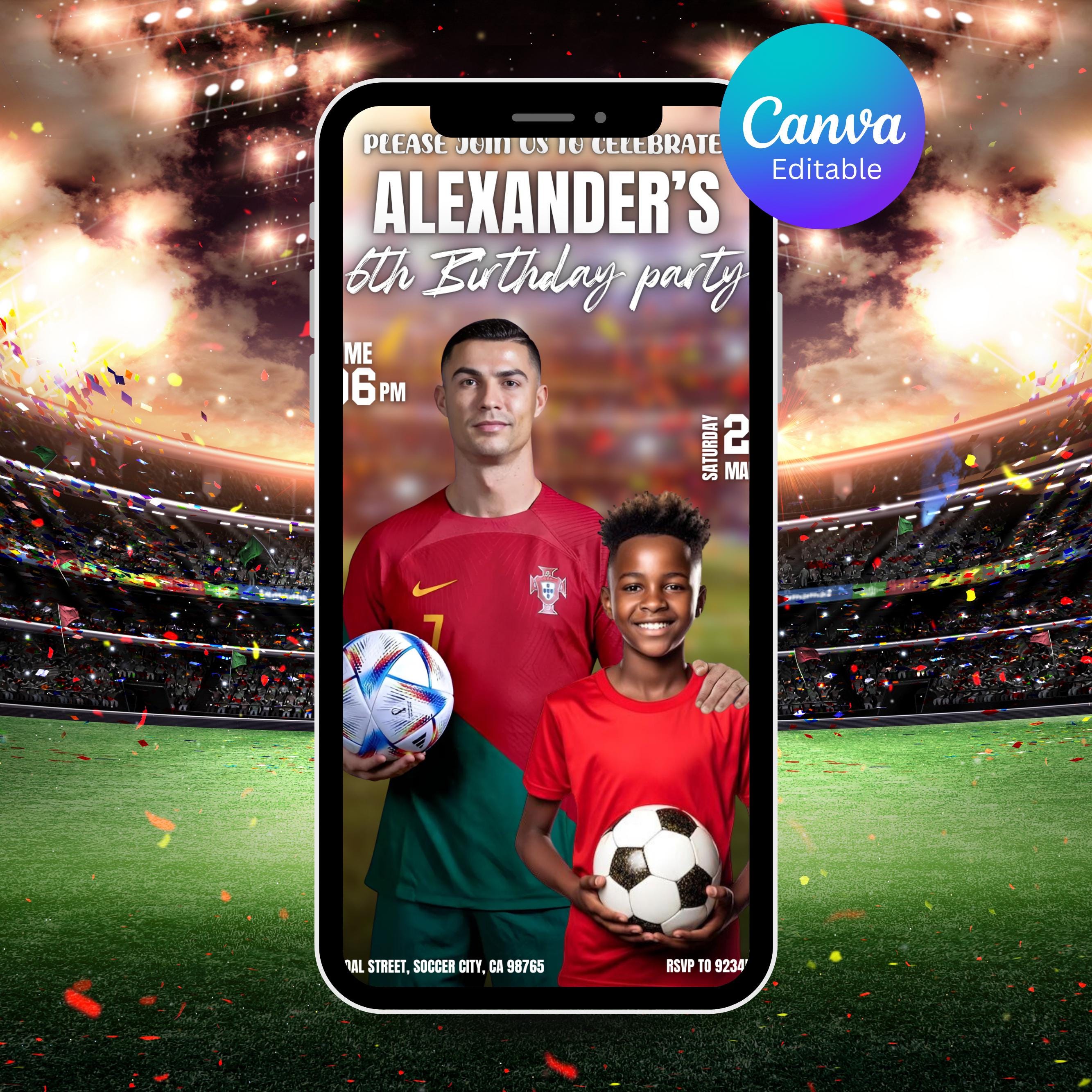 Cristiano Ronaldo Birthday Invitation | Made to Order Customizable ...