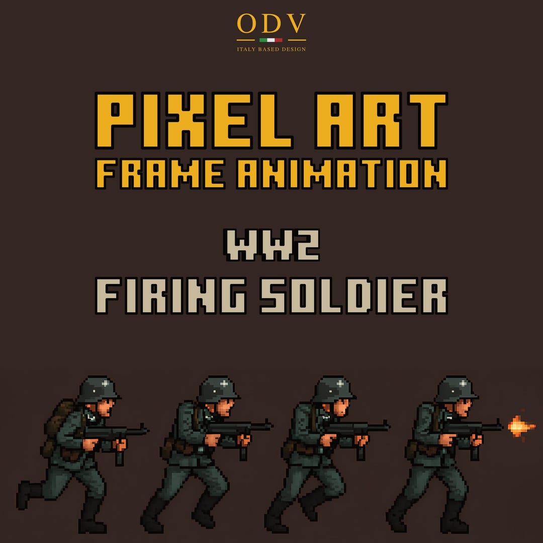 Pixel Art Frame Animation for a Game of a Soldier, Gaming Pixel Art ...