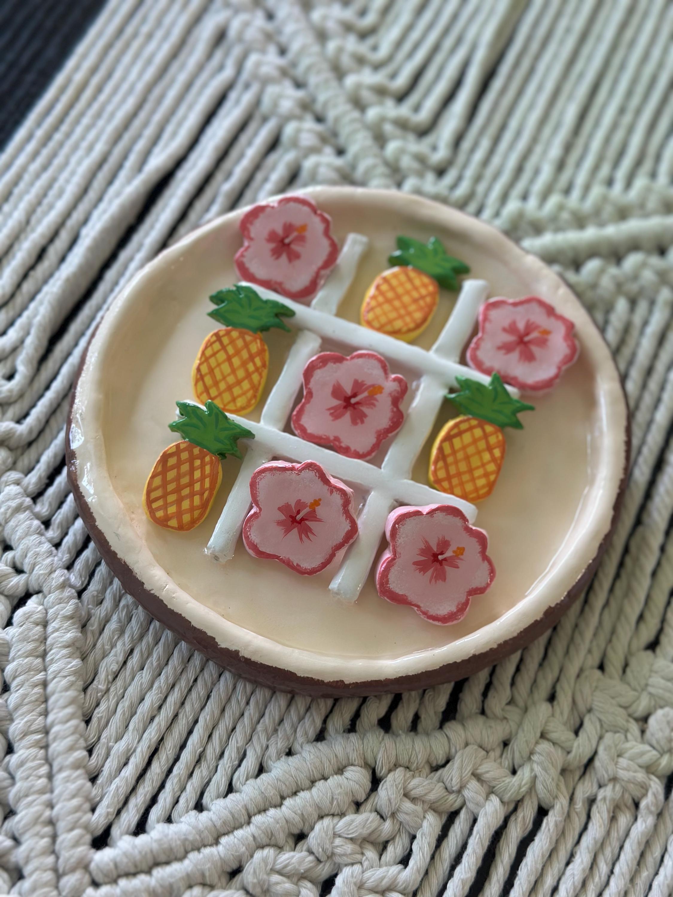 Tropical Coconut Tic Tac Toe Board | Air Dry Clay | Handmade - Etsy