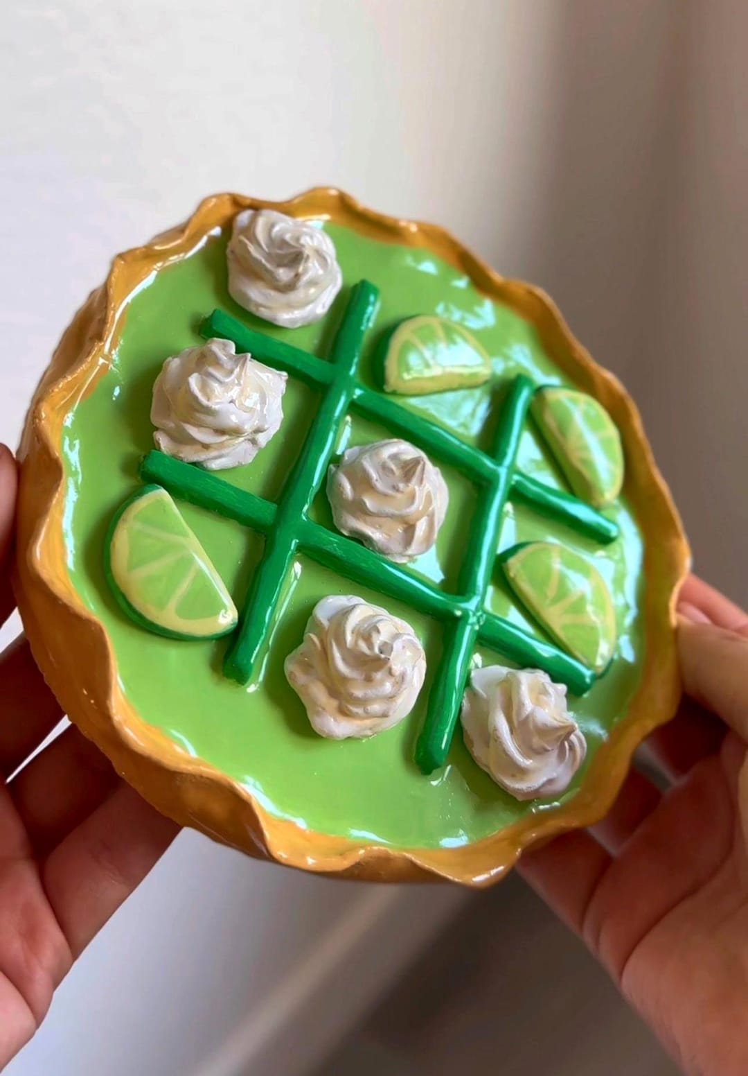 Key Lime Pie Tic Tac Toe Board | Air Dry Clay | Handmade - Etsy